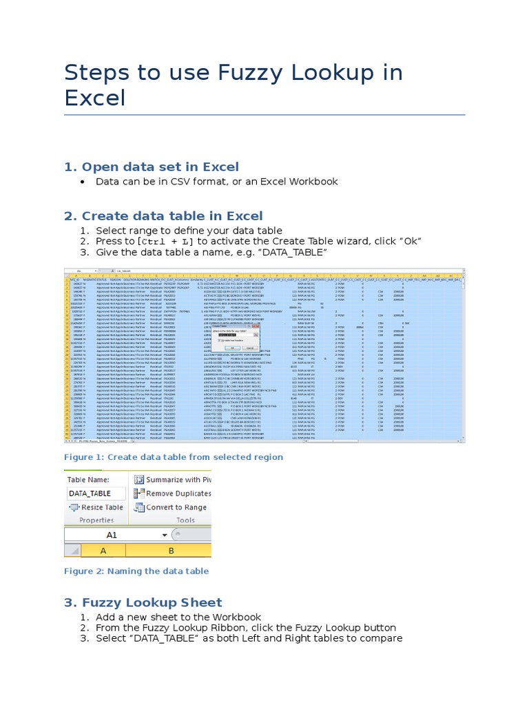 Steps To Use Fuzzy Lookup in Excel | PDF | Microsoft Excel | Data Management