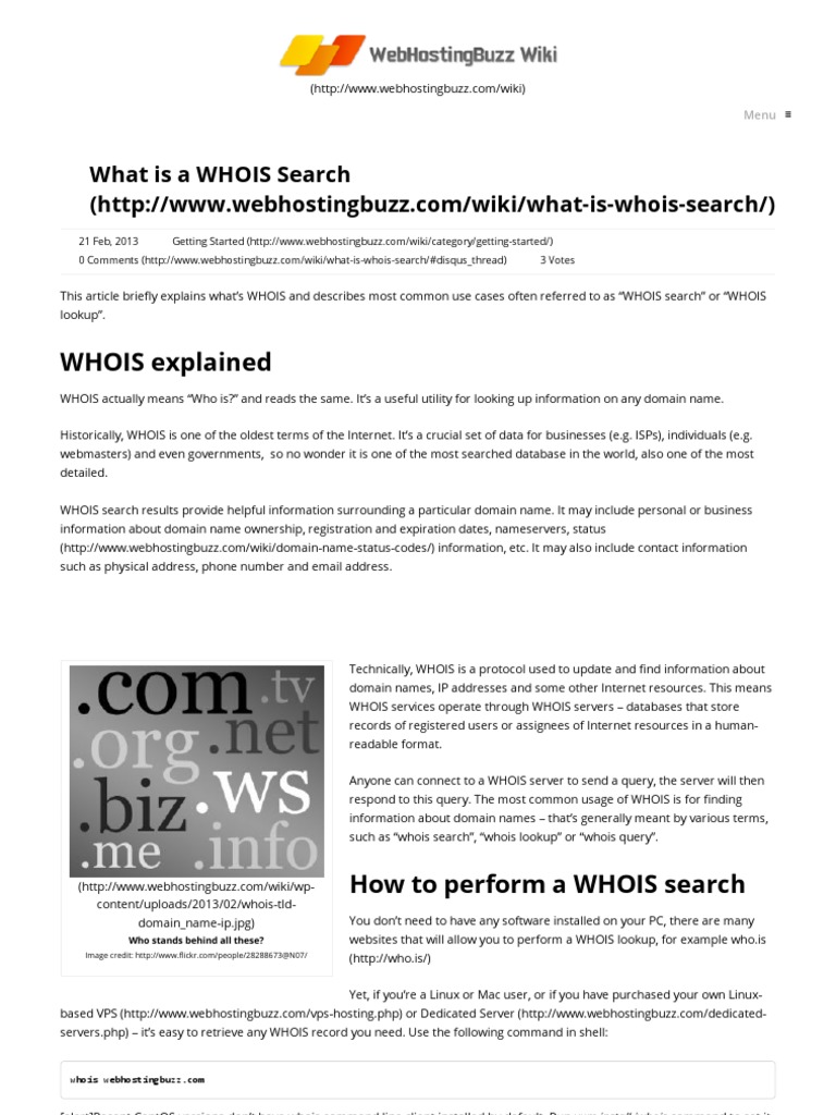 What Is A Whois Pdf Domain Name Domain Name Registrar
