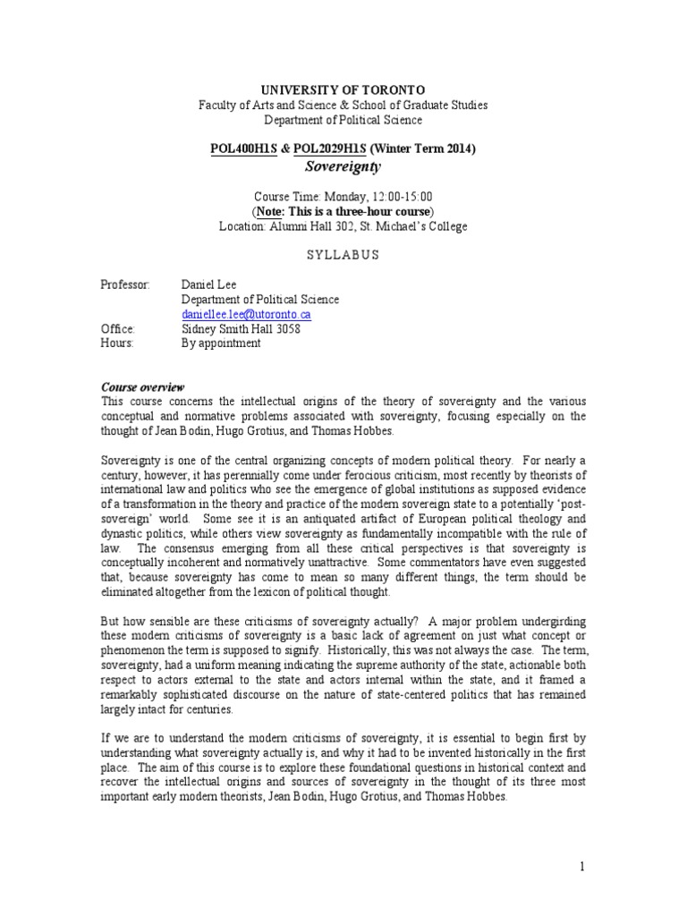 Sovereignty: University of Toronto | PDF | Turnitin | Sovereignty