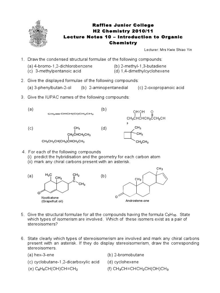 Introduction To Organic Chemistry Tutorial | PDF | Isomer | Organic ...