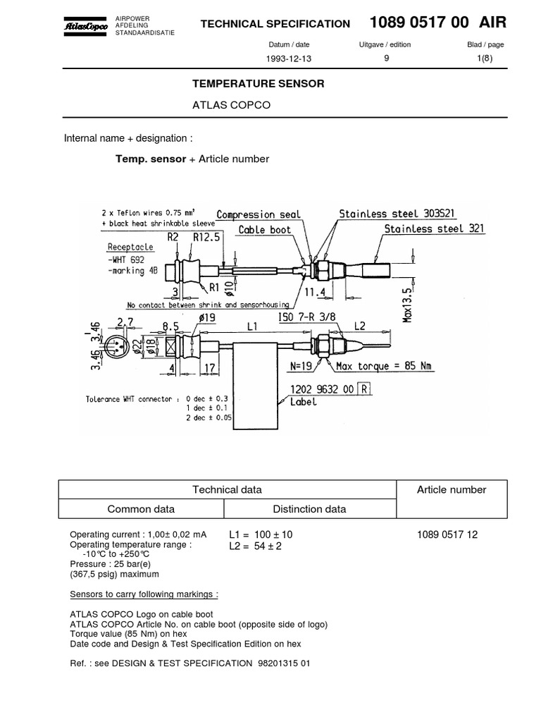 Atlas Copco: Technical Specification | PDF | Gas Compressor ...