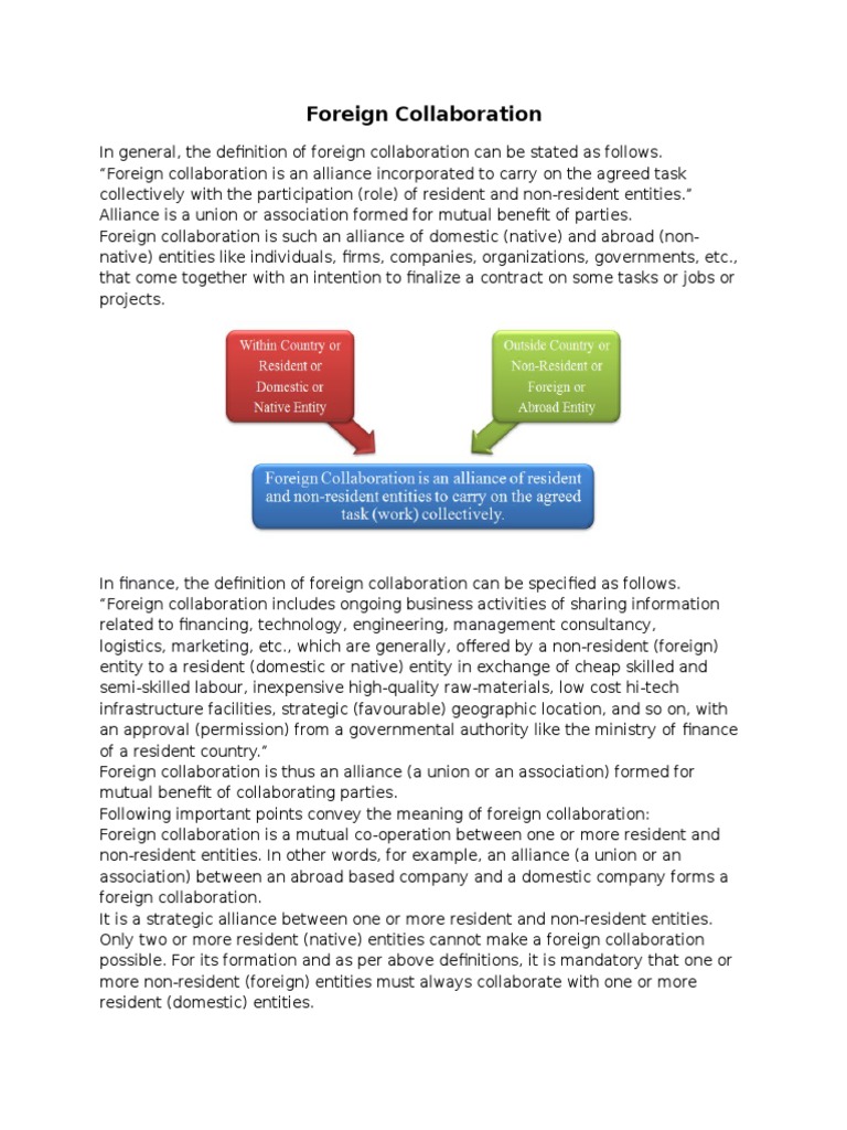 Understanding Foreign Collaboration: A Comprehensive Overview of ...