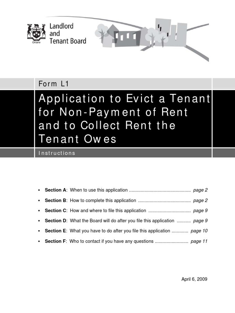 L1 Application for Tenant Eviction | PDF | Leasehold Estate | Eviction
