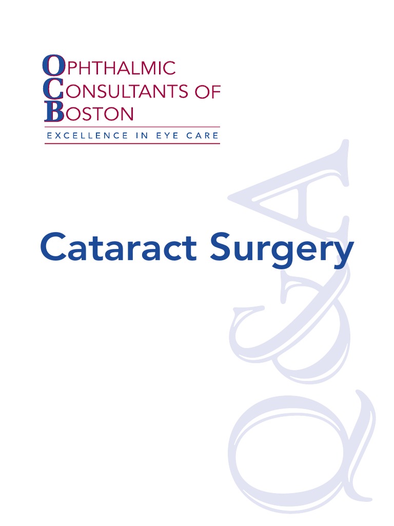 OCB Cataract Surgery QA Booklet | PDF | Surgery | Ophthalmology