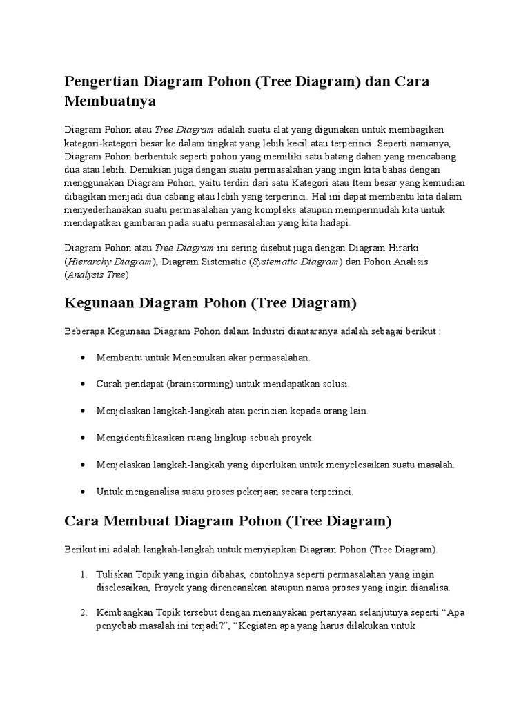 Cara Membuat Diagram Pohon Sederhana | PDF