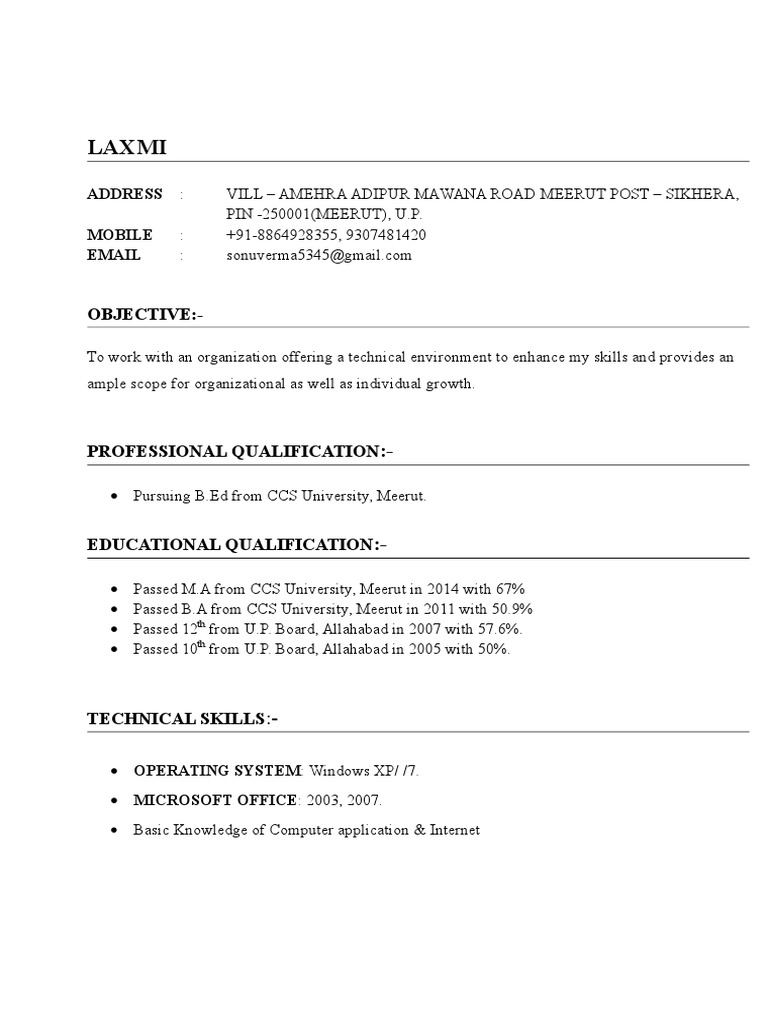 Laxmi Resume | PDF