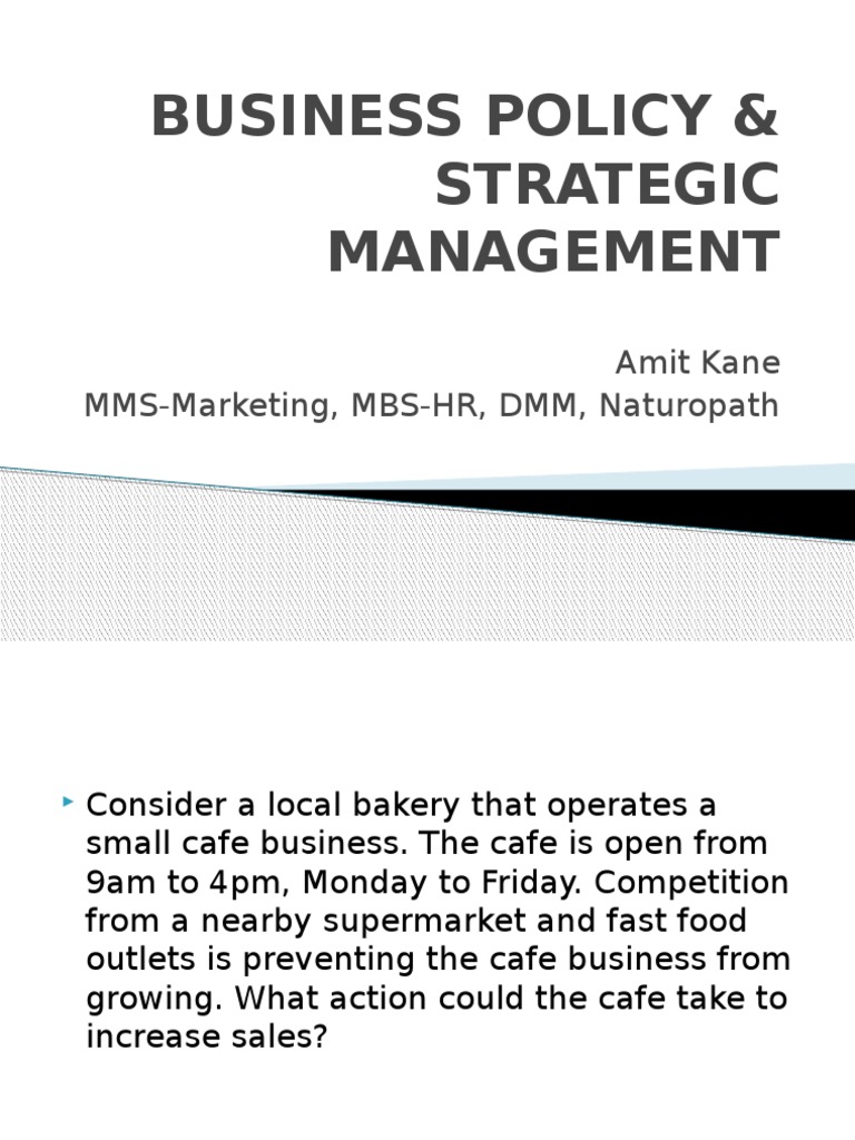 Business Policy & Strategic Management - Ak | PDF | Strategic ...