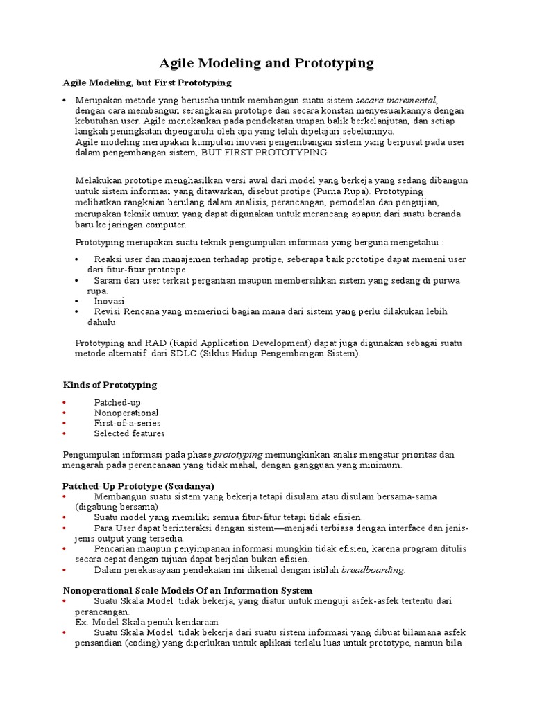 Chapter 6 Summary Agile Modeling and Prototyping | PDF