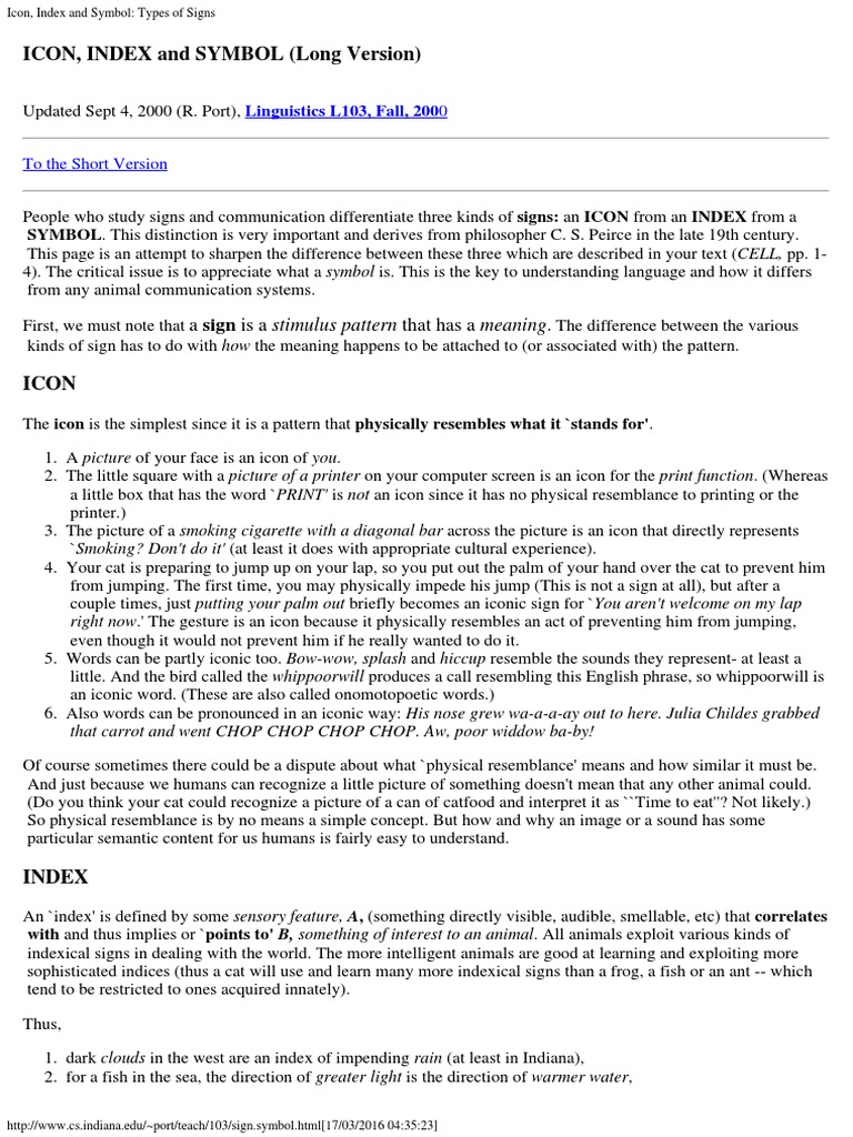 Icon, Index and Symbol (Long Version) | PDF | Symbols | Cats