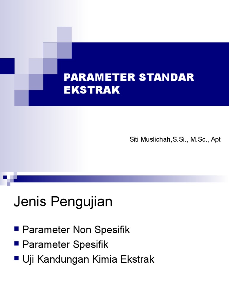 Parameter Standar Ekstrak Rev | PDF