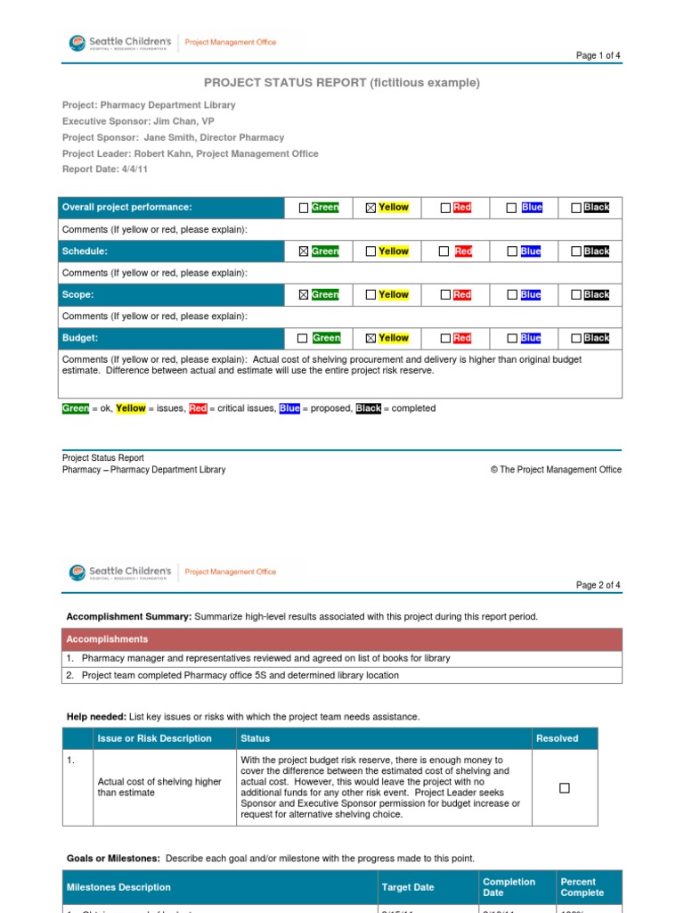 Sample Project Status Report | PDF