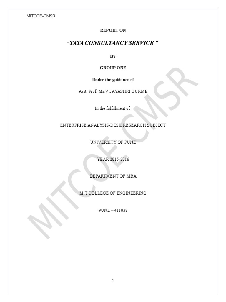 The Tcs Report | PDF | Iso 9000 | Business