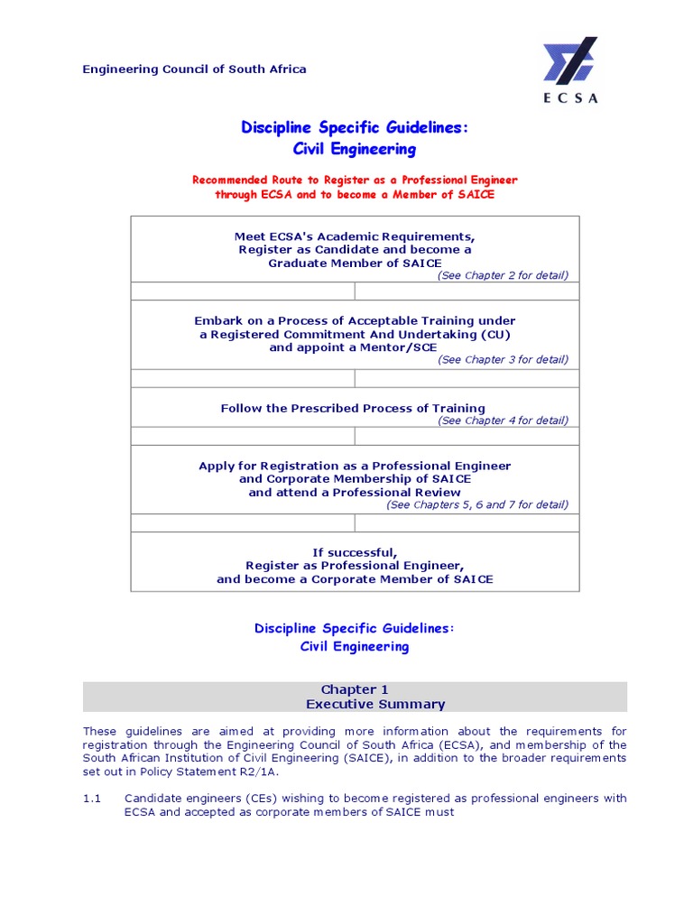 Discipline Specific Guidelines: Civil Engineering | PDF | Specification ...