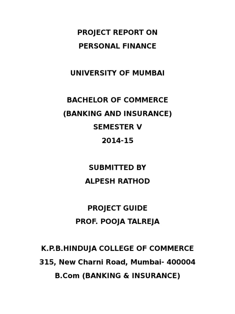 Personal Finance | PDF | Finance & Money Management
