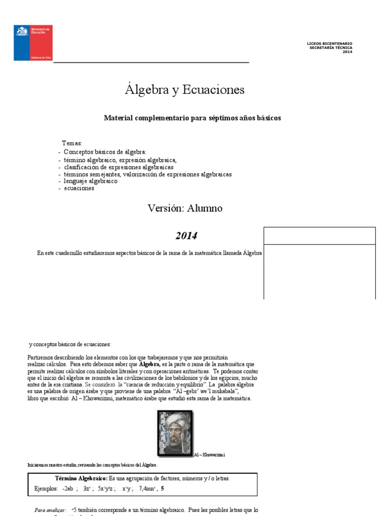 Cuadernillo Matematica Segundo Semestre | PDF | Álgebra | Ecuaciones