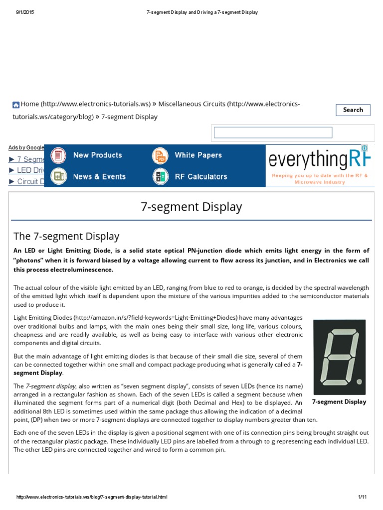 7-Segment Display and Driving A 7-Segment Display | Download Free PDF ...