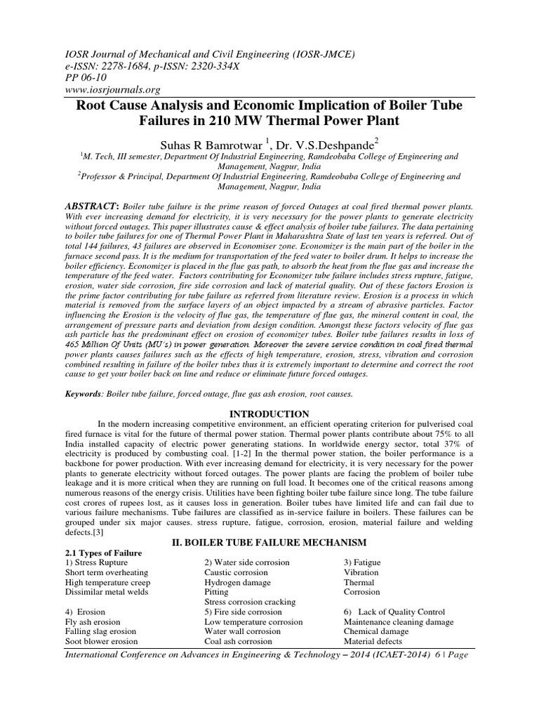 RCA of Boiler Tube Failure in 210 MW Plant | PDF | Boiler | Power Station