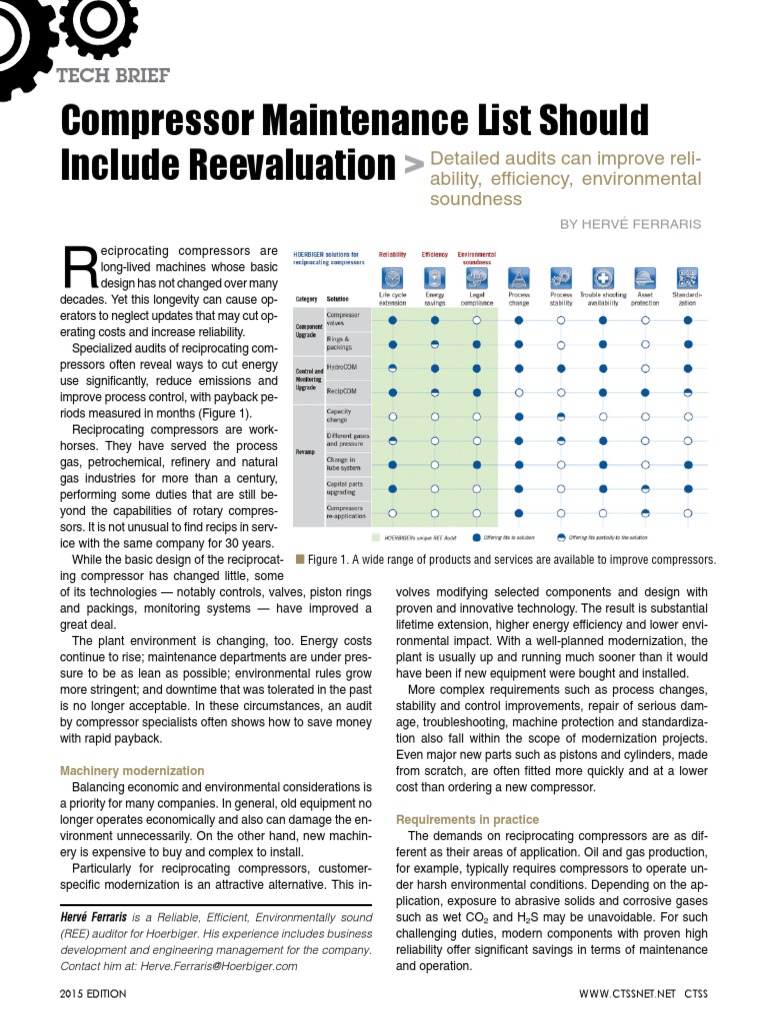 Compressor Maint List | PDF | Gas Compressor | Cylinder (Engine)