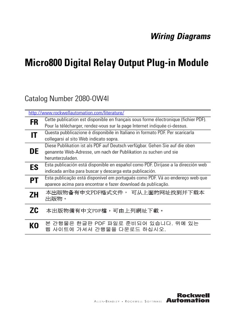 Micro800 Digital Relay Output Plug-In Module: Wiring Diagrams | PDF ...