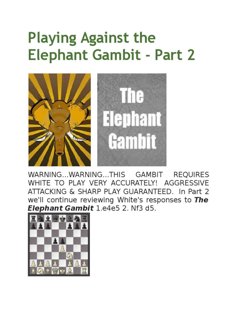 Playing Against The Elephant Gambit Part 2 | PDF | Competitive Games ...