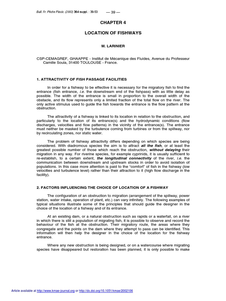 Location of Fishways | PDF | Dam | River
