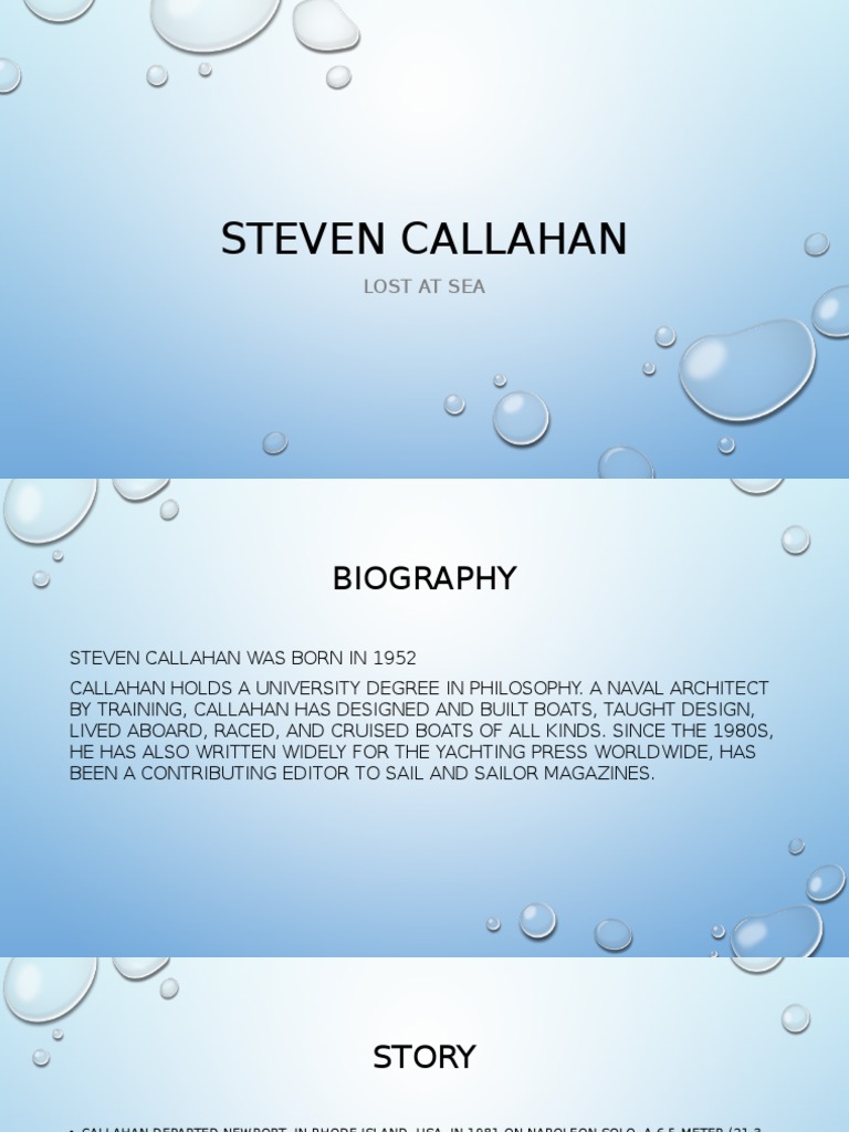 Steven Callahan: Lost at Sea Survival | PDF