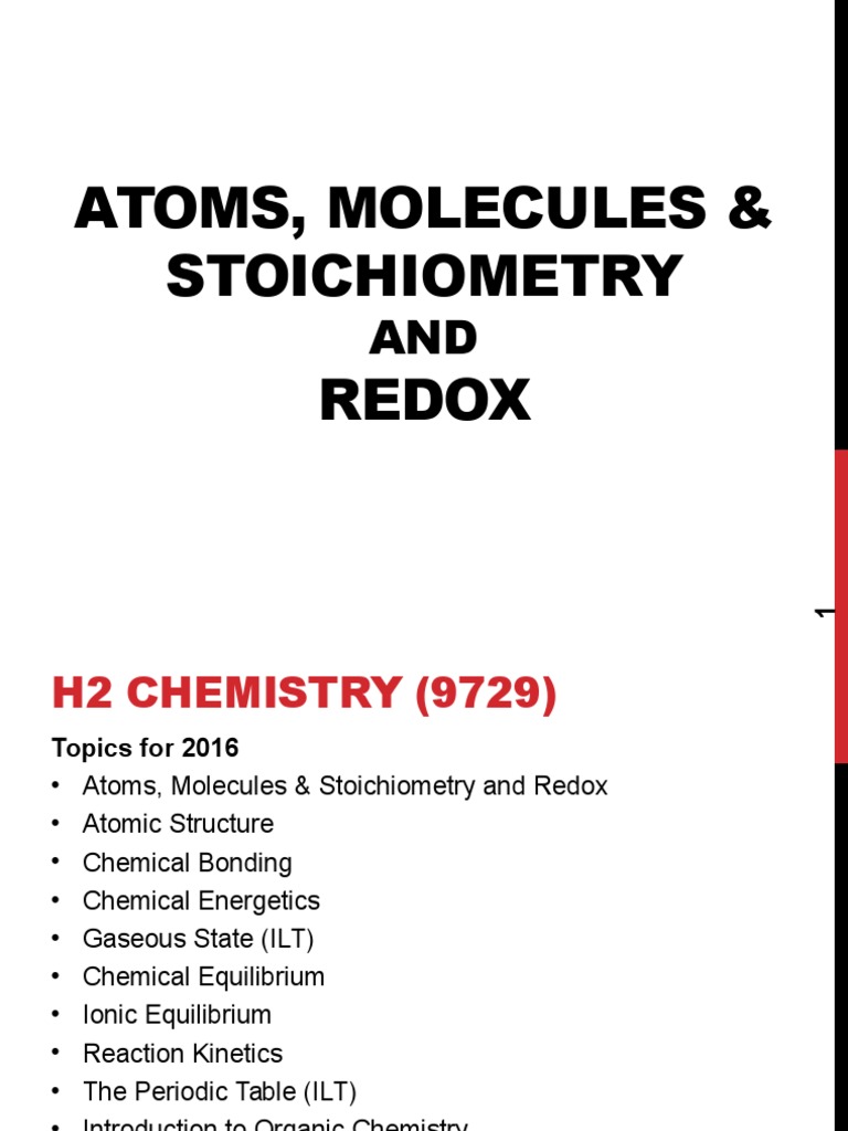 Atoms, Molecules & Stoichiometry Redox | PDF | Redox | Titration