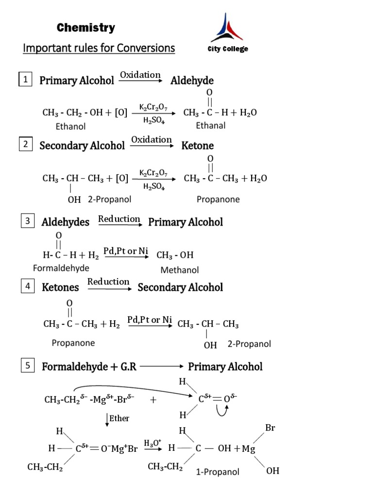 Rules For Organic Chemical Conversions | PDF | Ether | Alcohol