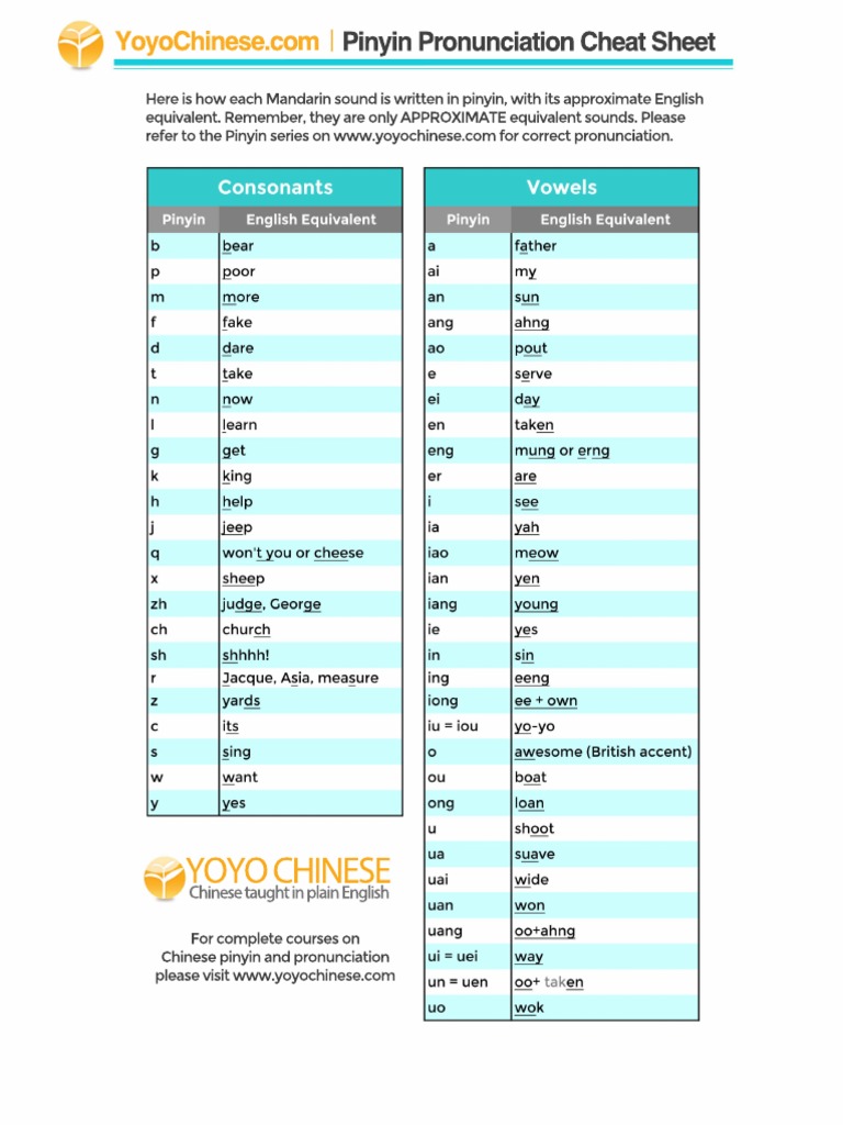 Pinyin and Time Words Cheat Sheet - PD PDF | PDF | Pinyin | East Asia