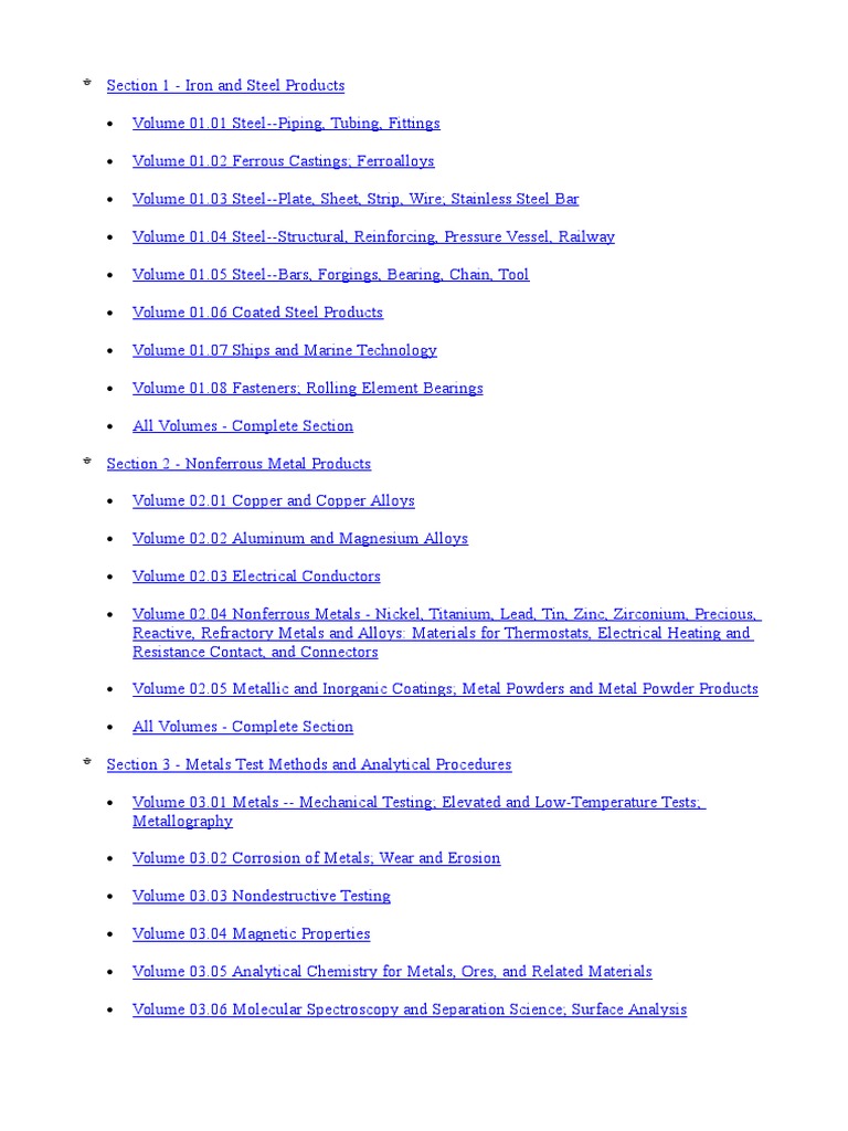 Complete Set - ASTM Series - All Sections and Volumes | PDF | Metals ...