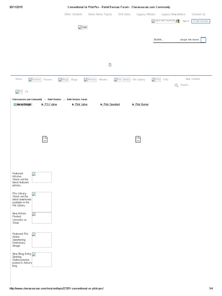 Conventional vs. Pilot PSV Comparison | PDF | Valve | Internet Forum