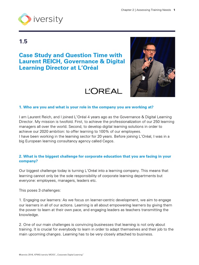 L'Oréal Digital Learning Experience | PDF | Massive Open Online Course ...