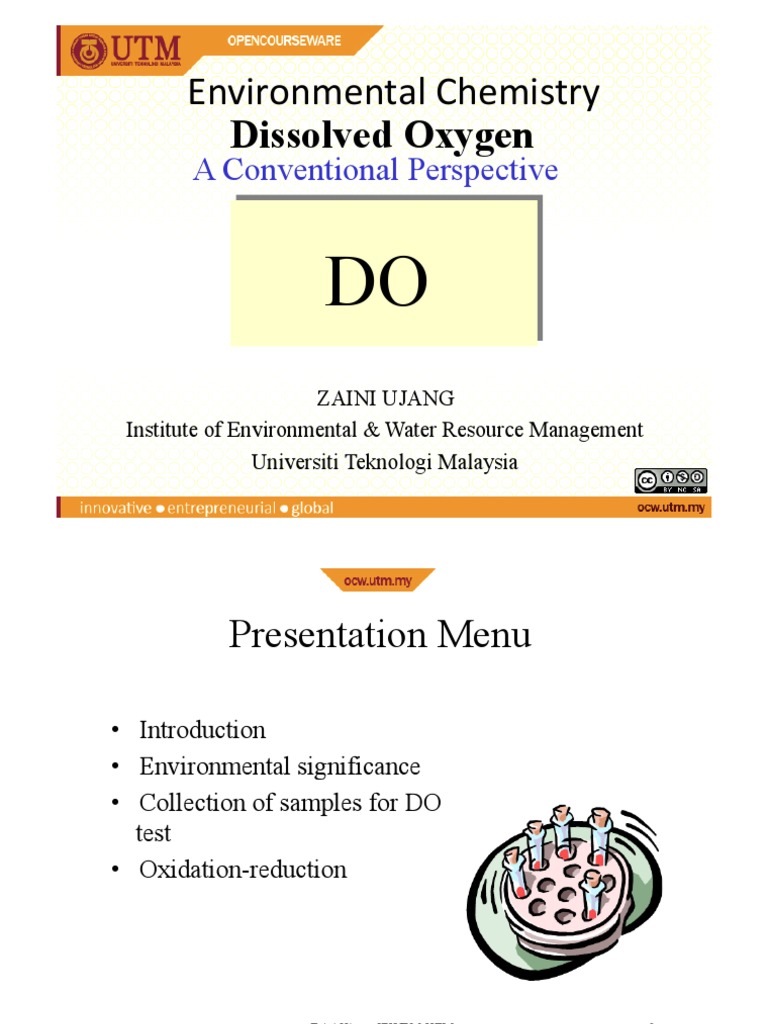 Environmental Chemistry: Dissolved Oxygen | PDF | Oxygen | Redox