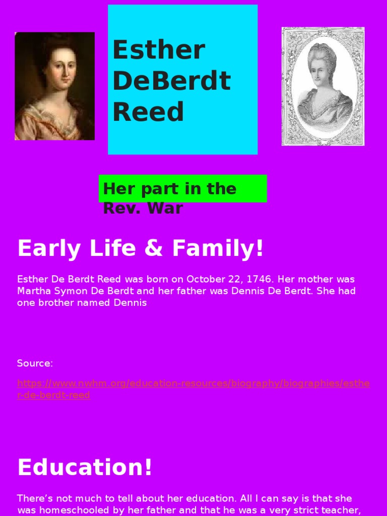 Esther DeBerdt Reed: Revolutionary Heroine | PDF | George Washington ...
