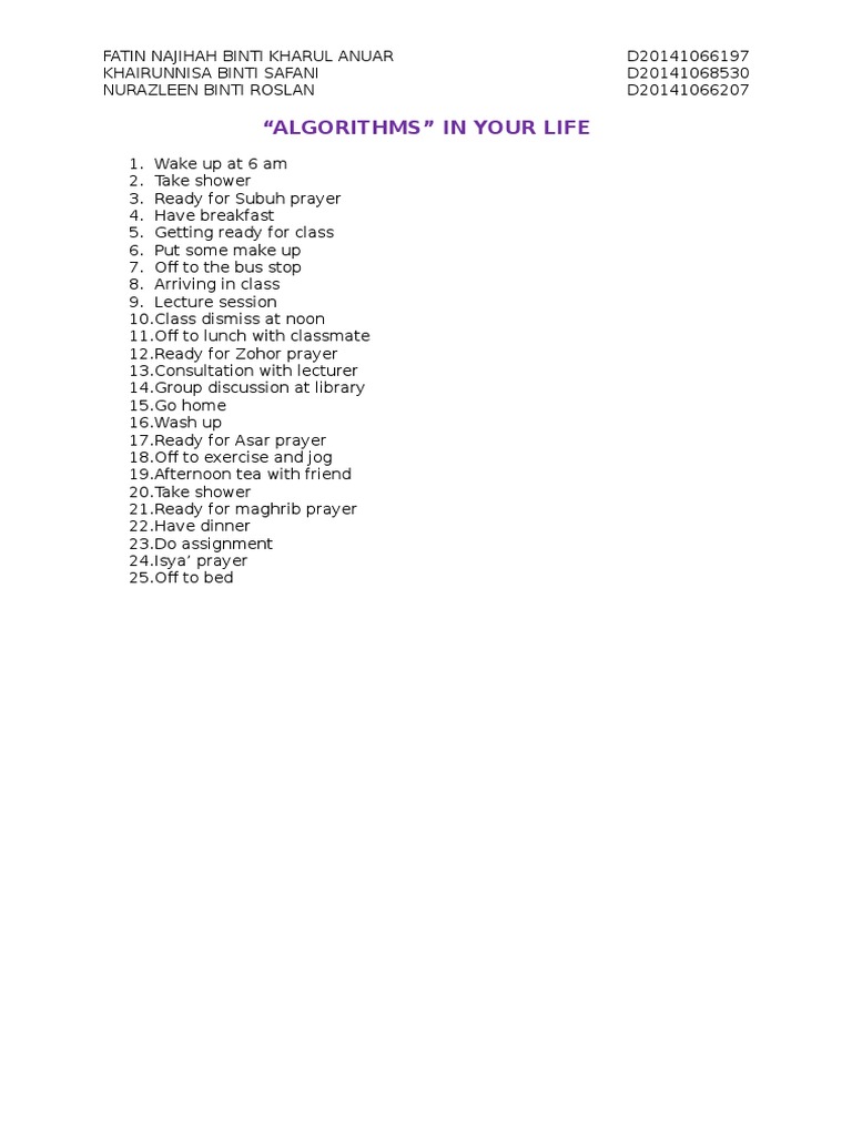Daily Life Algorithms Explained | PDF | Self-Improvement