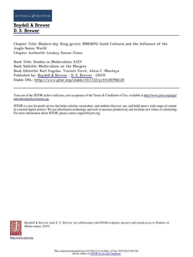 Boydell & Brewer D. S. Brewer | PDF | Beowulf | Leisure