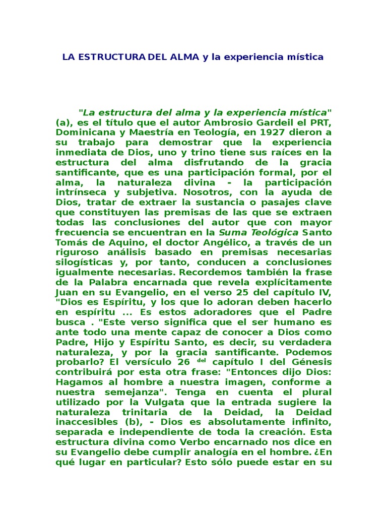 La estructura del alma y la experiencia mística | PDF | Comprensión ...