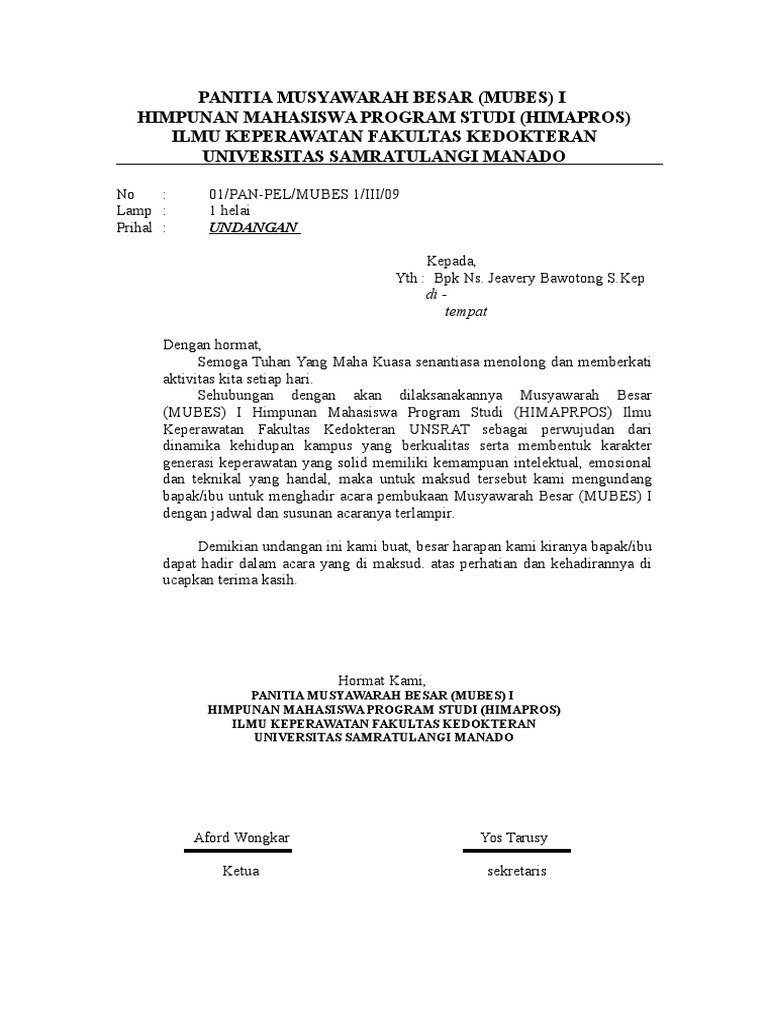 Surat Undangan Mubes | PDF