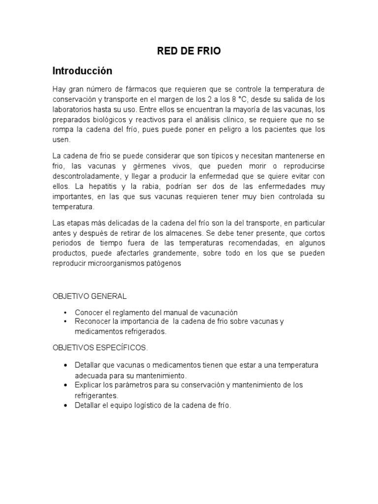 Red de Frio | PDF | Refrigerador | Agua