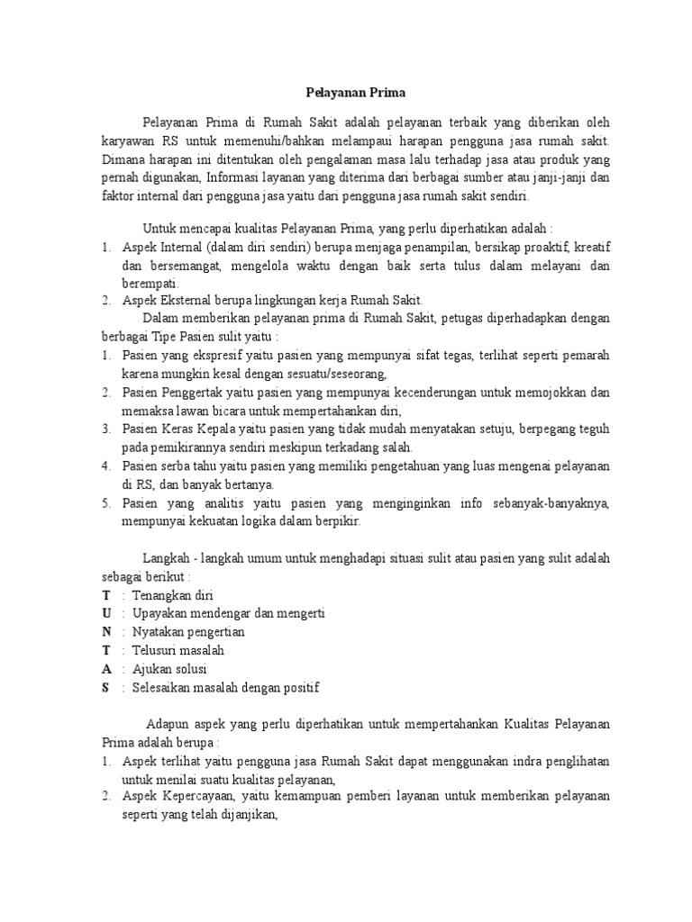 Pelayanan Prima | PDF | Pengembangan Diri