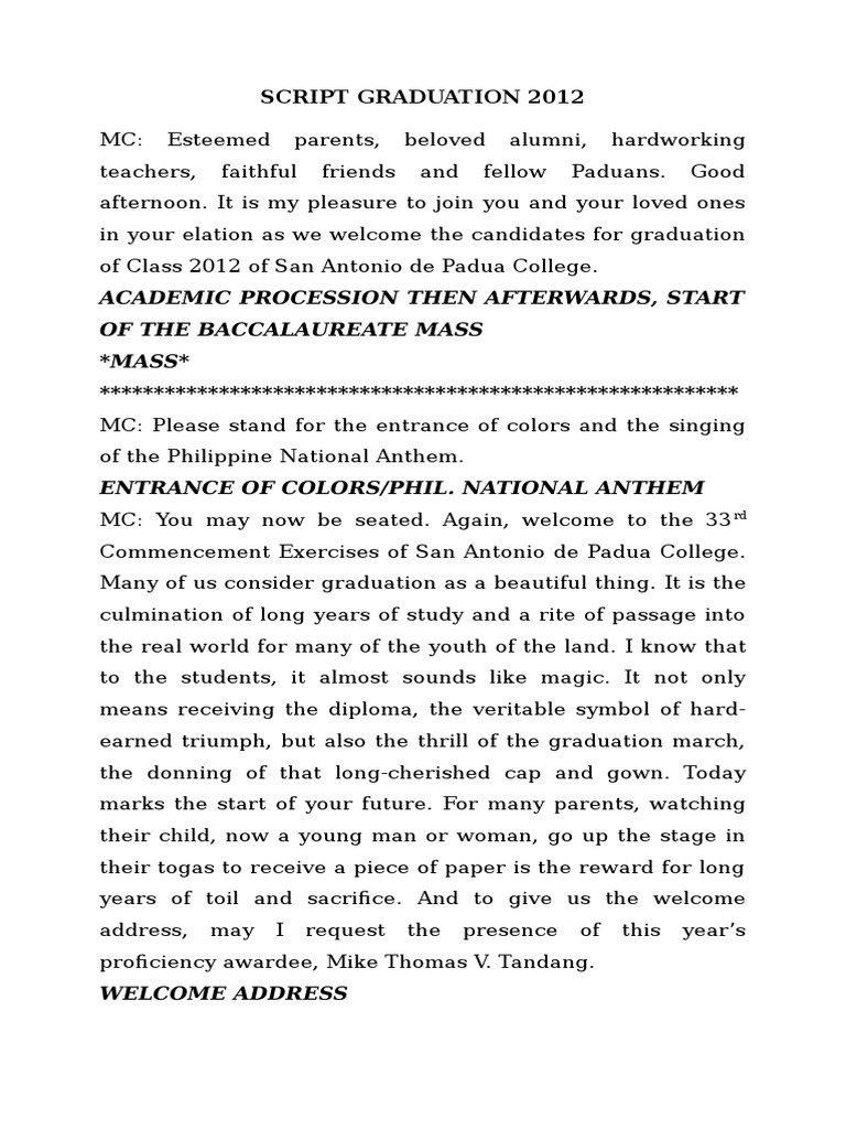 Script Graduation 2012 | Educational Stages | Qualifications