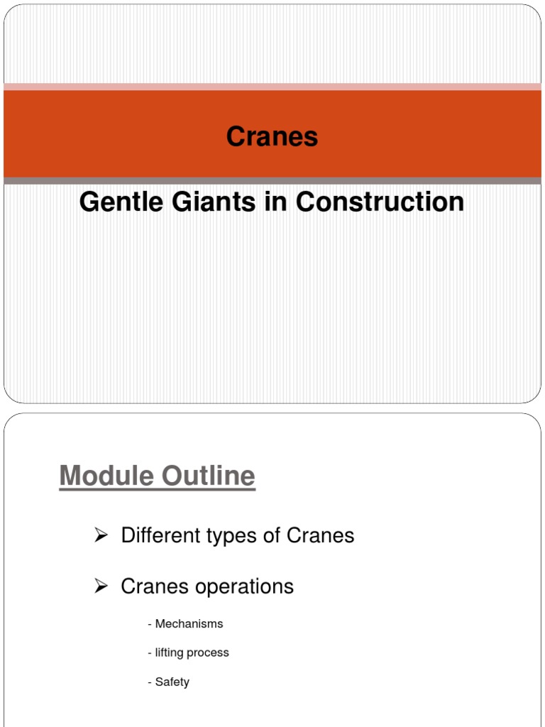 Cranes | PDF | Crane (Machine) | Equipment