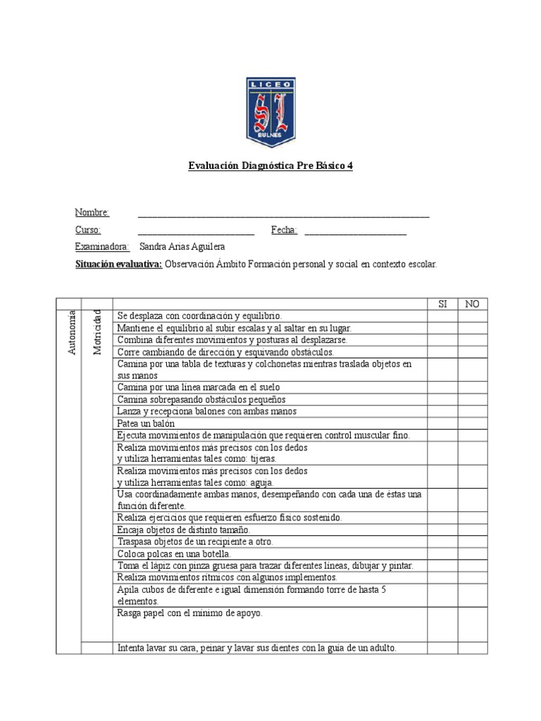 Pauta de Observación NT1 | PDF | Adultos | Dibujo
