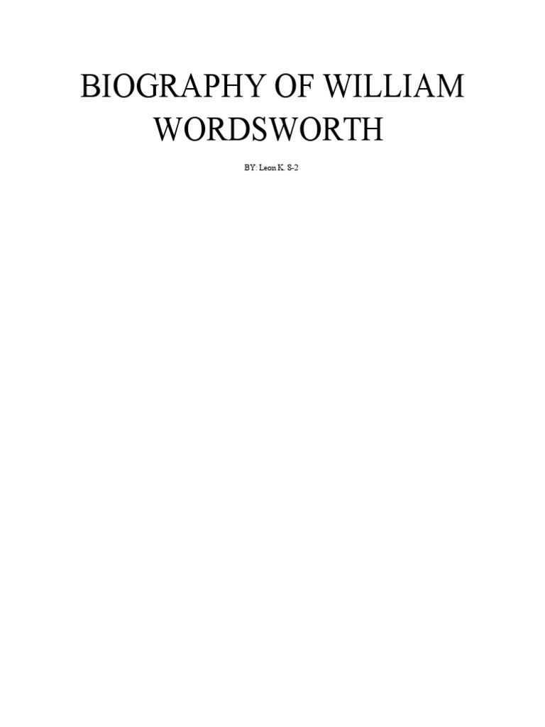 Biography of William Wordsworth | PDF