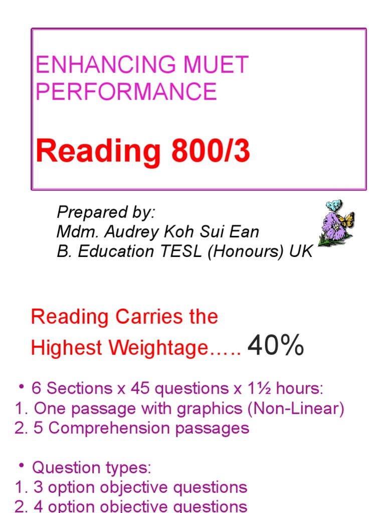 MUET Reading Tips | PDF | Reading Comprehension | Insomnia
