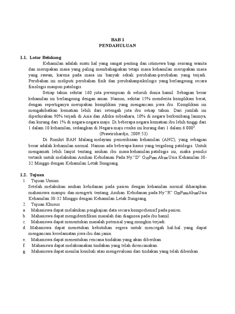 Askeb ANC TM III Patologi (Letak Sungsang) | PDF