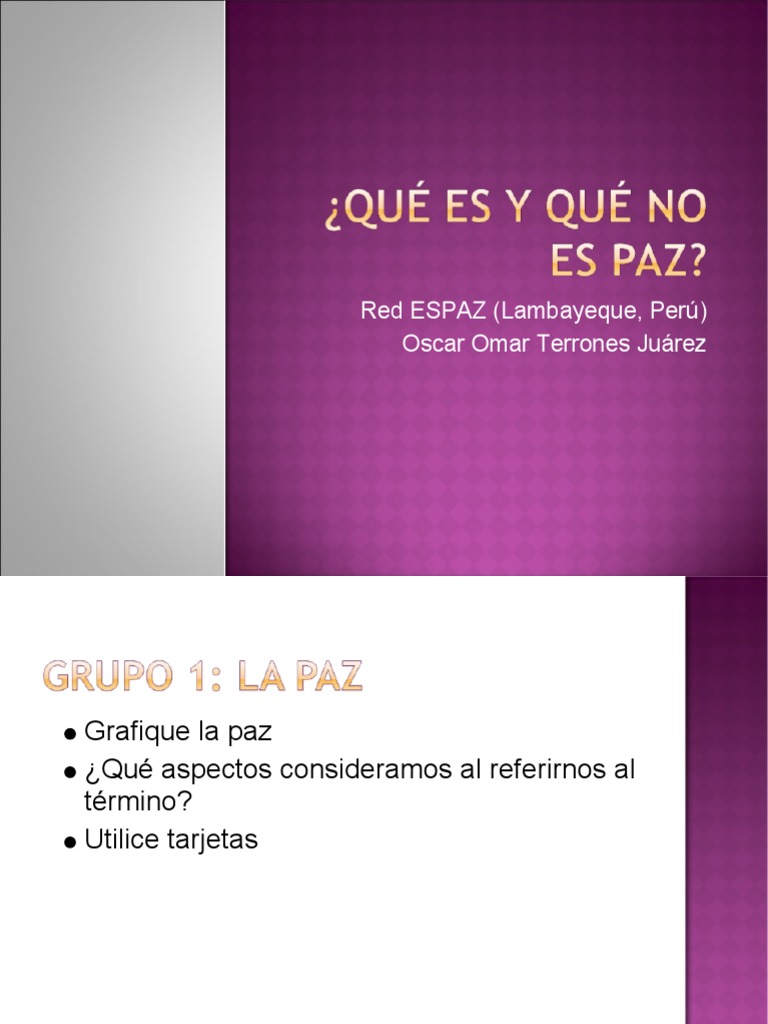 Que Es y Que No Es Paz | PDF | Violencia | Paz