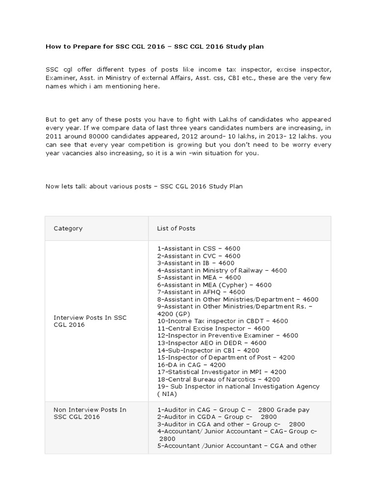 How To Prepare For SSC CGL 2016 | PDF | Trigonometric Functions | Circle