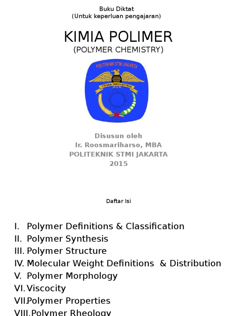 Bab 1 Kimia Polimer | Download Free PDF | Polymers | Cross Link