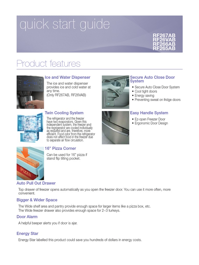 Samsung RF266ABPN Energy Star Qualified 26 Cu - Ft. French Door ...